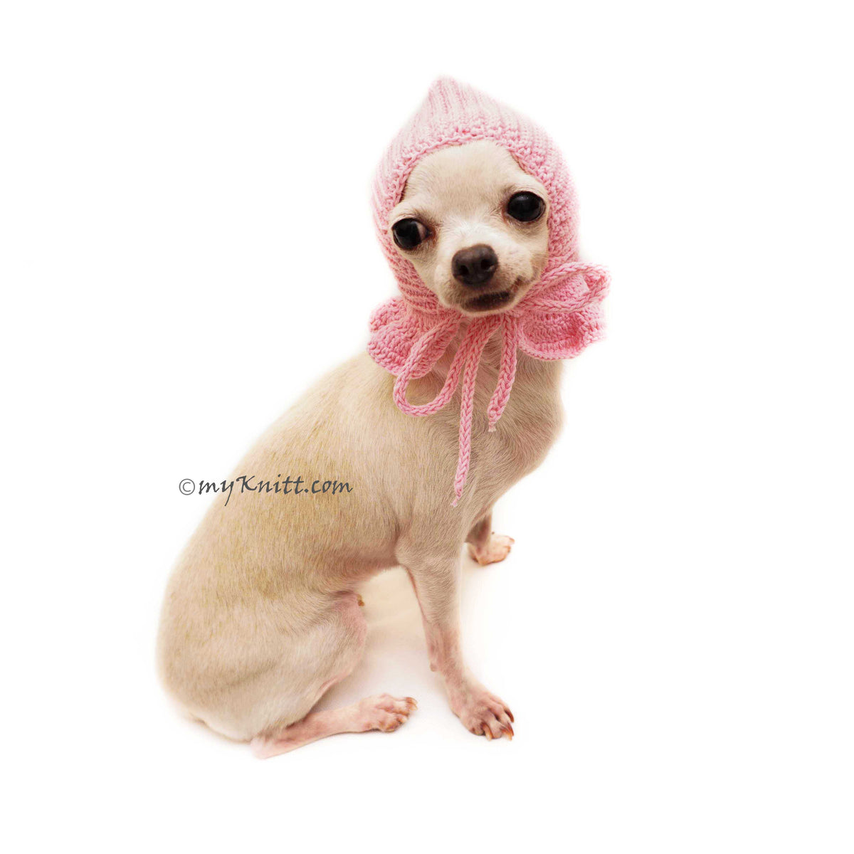 Pink Dog Hat Crochet, Dog Hood Custom, Chihuahua Ear Warmer - Myknitt ...