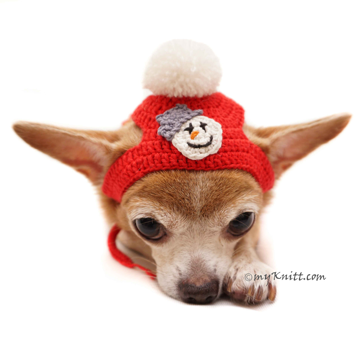 Snowman Dog Costume with Matching Pom Pom Hat Christmas DF90| myknitt